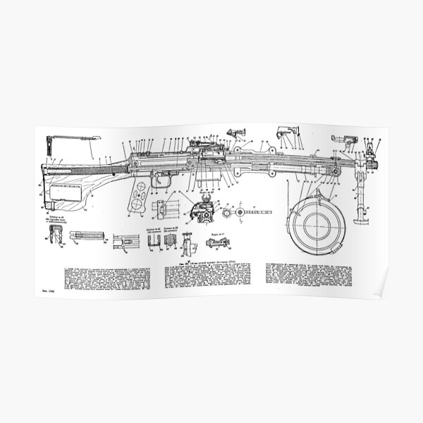 "RPD Machinegun Poster Technical Drawing" Poster for Sale by Britkek ...