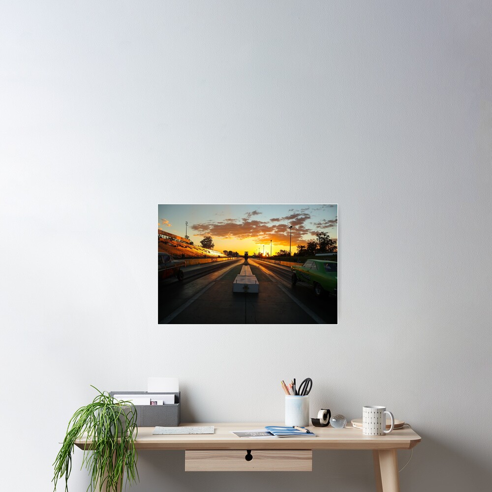 "Drag Racing Sunset" Poster for Sale by dragphotos | Redbubble