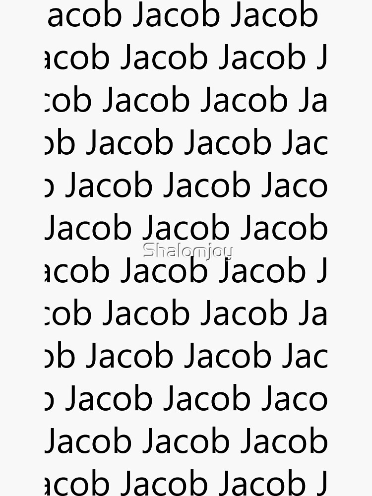 "Jacob" Sticker by Shalomjoy | Redbubble