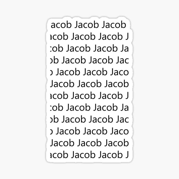 "Jacob" Sticker by Shalomjoy | Redbubble