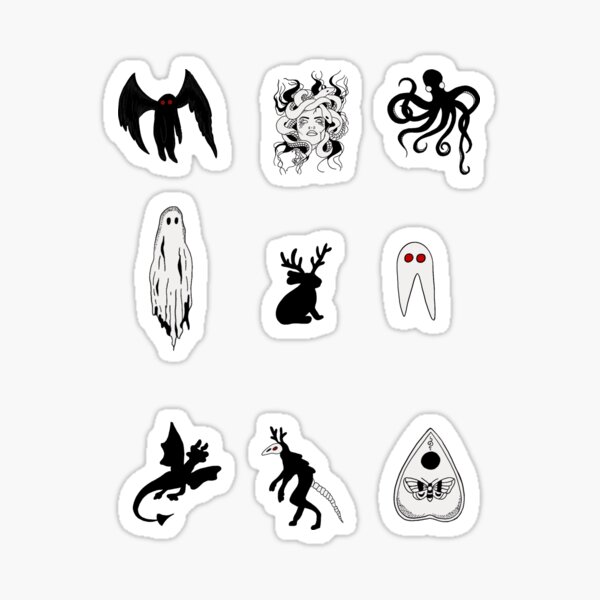 "Spooky / Cryptid / Legends Sticker Pack" Sticker for Sale by Maddy905 ...