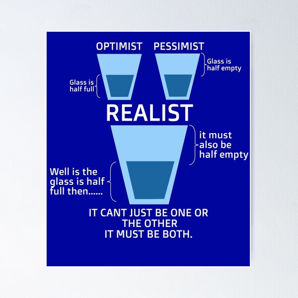 Poster for Sale mit "Optimist Pessimist REALIST" von Christopher Wilson ...