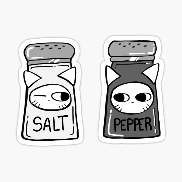 "salt and pepper cats" Sticker by acryou | Redbubble