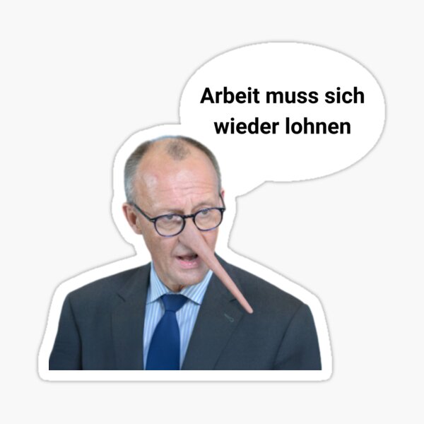 Sticker mit "Merz sticker meme arbeiten" von LayersDesign | Redbubble