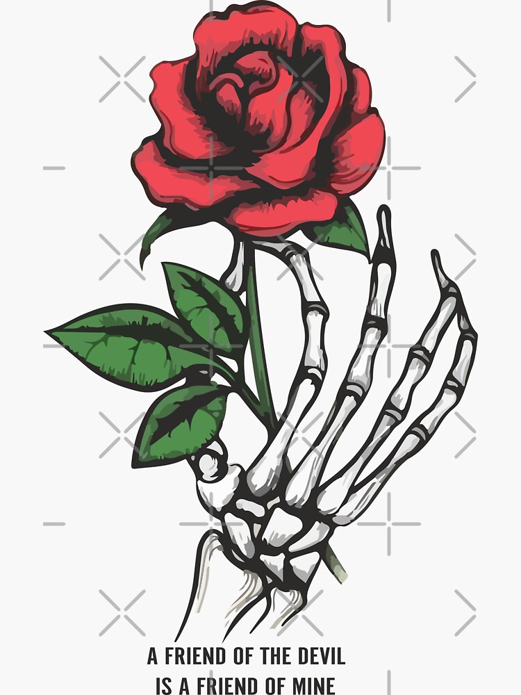 "A Friend of the Devil" Sticker for Sale by shaylikipnis | Redbubble