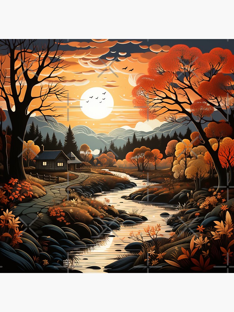 "Moody Autumn Forest Scene – Warm Aesthetic Fall Artwork for Home ...