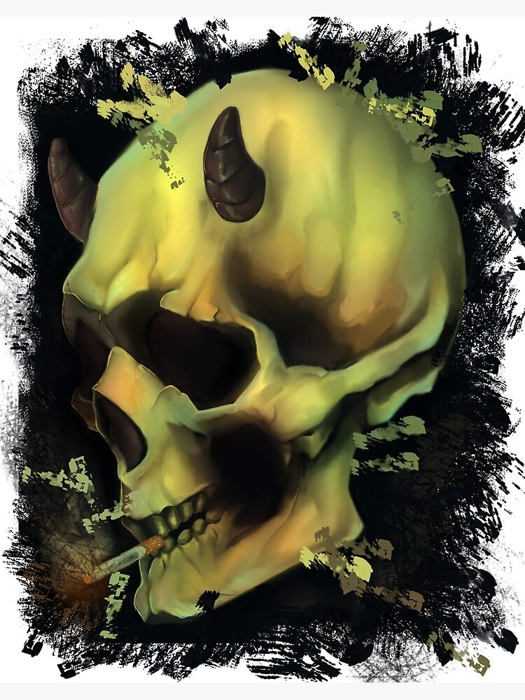 Demon Skull Smoking Art Board Prints for Sale | Redbubble