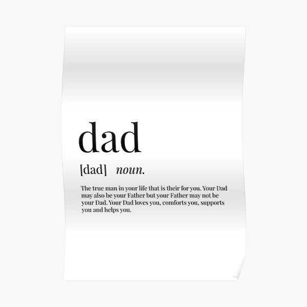 "Dad Definition" Poster for Sale by definingprints | Redbubble