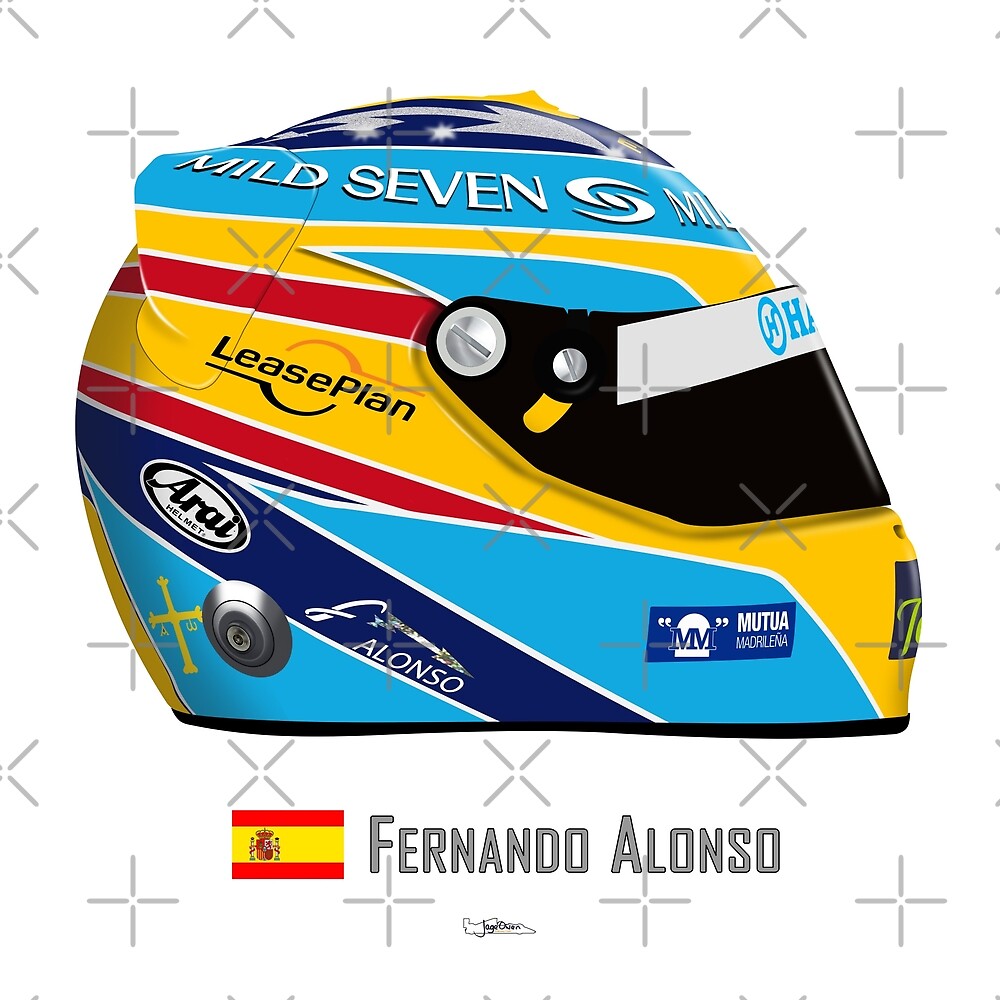 "Fernando Alonso Helmet 2006" by JageOwen | Redbubble