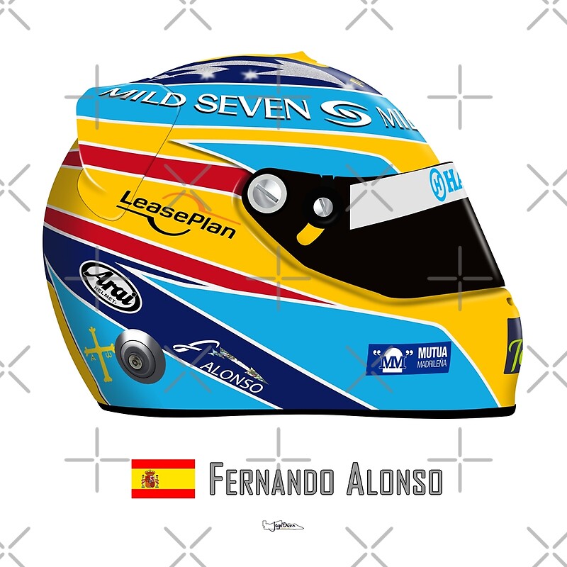 "Fernando Alonso Helmet 2006" by JageOwen | Redbubble