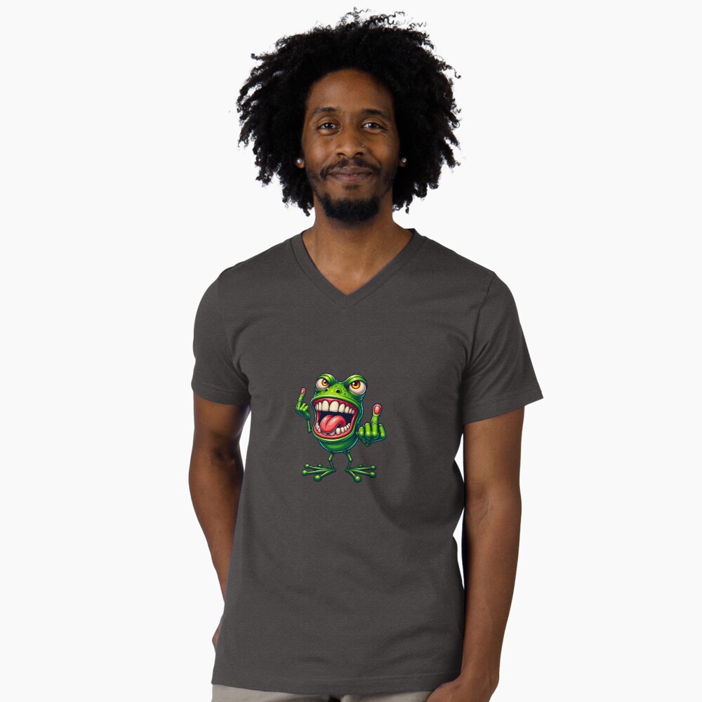 "Funny frog showing two middle fingers" Sticker by HolaJosephina ...