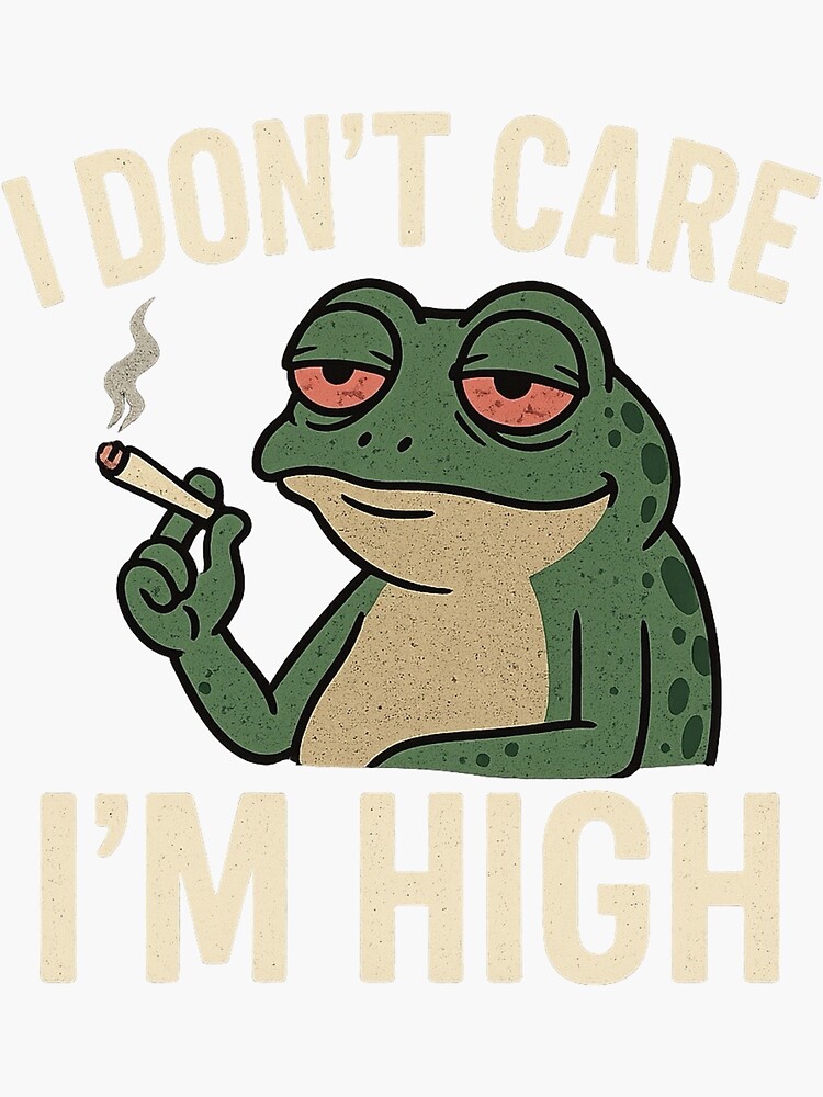 "Funny High Frog – Retro Stoner Meme for Weed Lovers, 420 Humor Gift ...