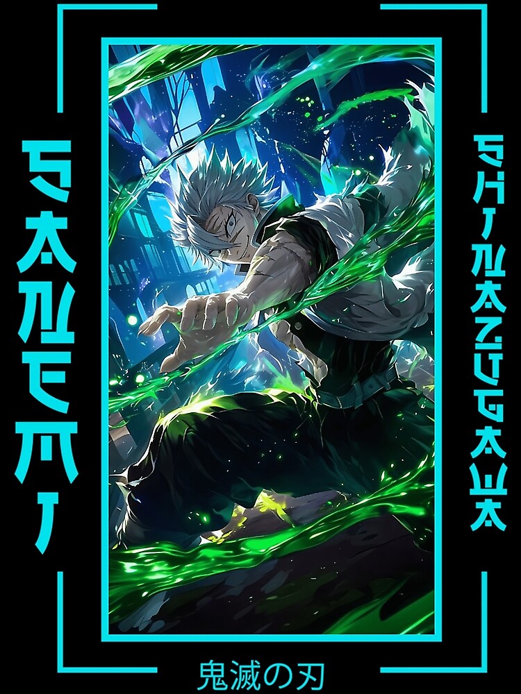 "Sanemi Shinazugawa Poster – Wind Hashira in Intense Action" Poster for ...