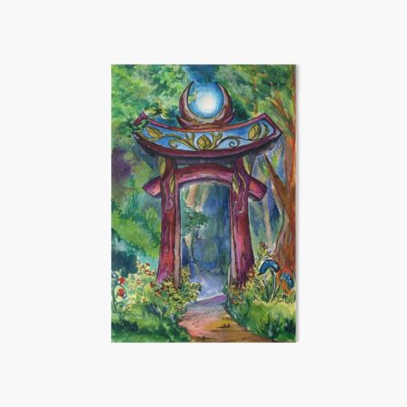"Elven forest. Gates, moon" Art Board Print for Sale by rusmashart ...