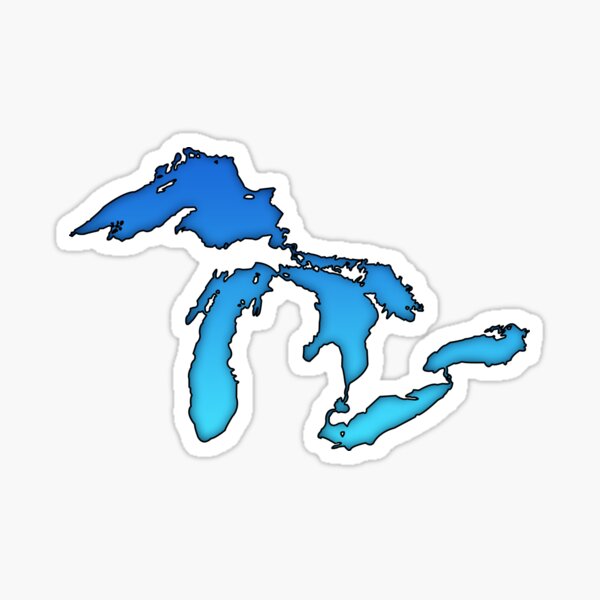"Great Lakes in Blue." Sticker for Sale by somekindofguru | Redbubble