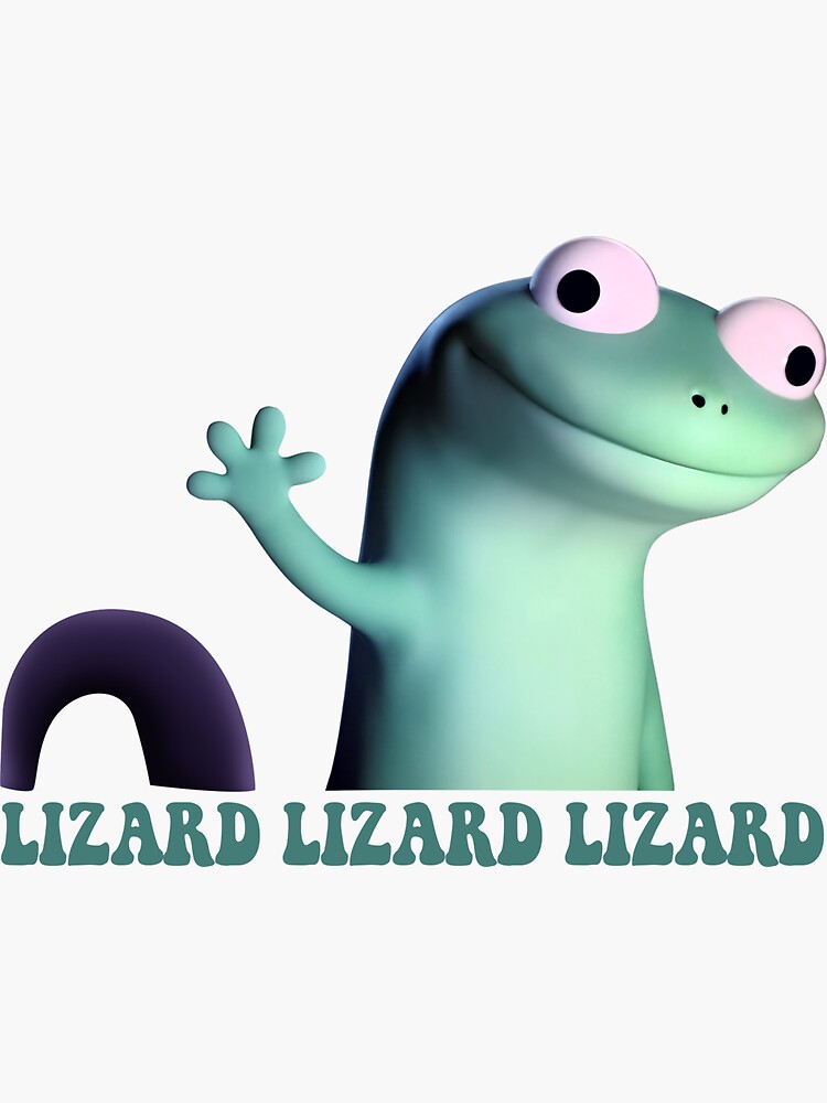 "Lizard Lizard Lizard Meme, Titok Viral Meme Lizard, Lizard Button Meme" Sticker for Sale by ...