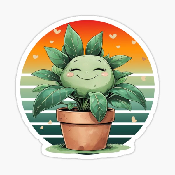"Happy Flower Pot Cute Plant" Sticker for Sale by UGSO | Redbubble