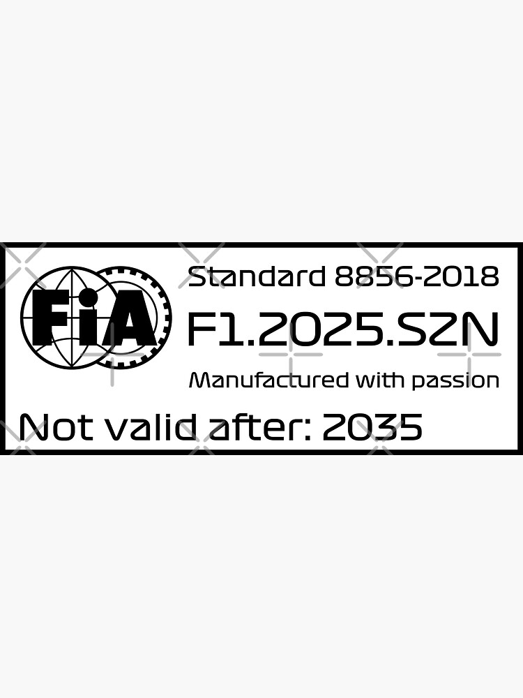 "FIA "Manufactured with passion" 2025 Black stamp of conformity ...