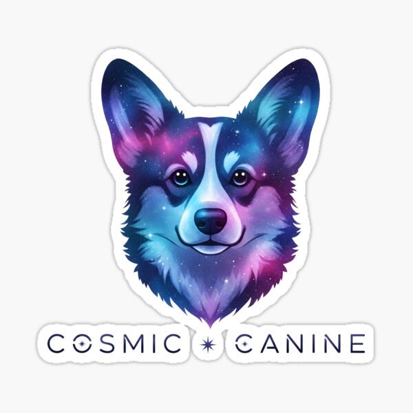 "Galaxy Corgi Head Space-Themed Vector" Sticker for Sale by zoughlal ...