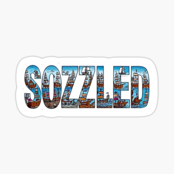 "SOZZLED Pirate Ship Sticker Design" Sticker for Sale by falcon88 ...
