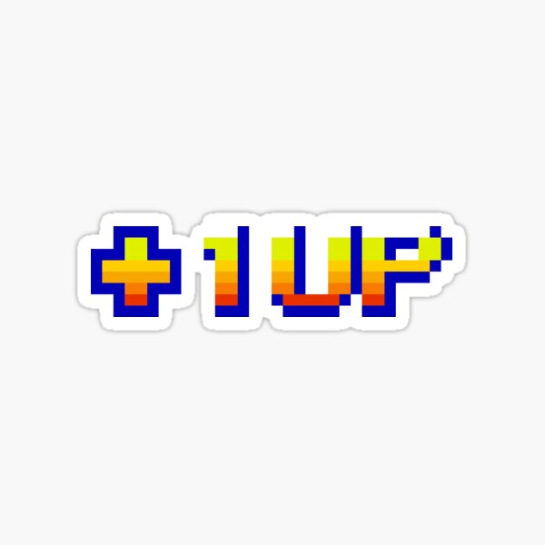 "+1up Extra Life gaming retro T-shirt & Stickers" Sticker for Sale by ...