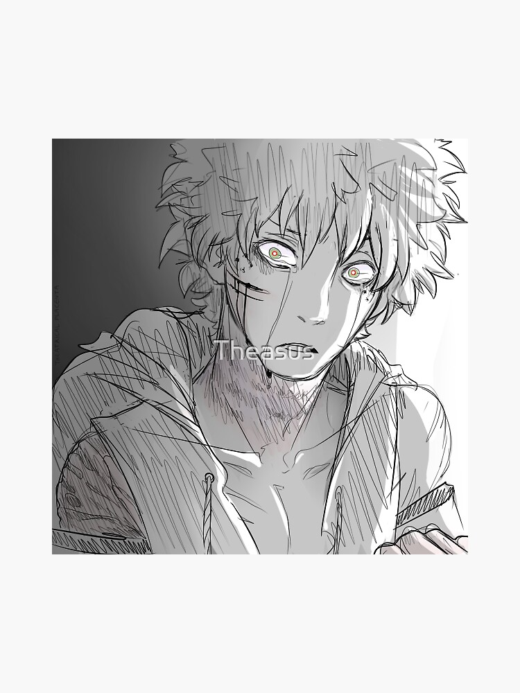 "Tearful; {{Villain Izuku/Deku}| Sticker" Sticker for Sale by Theasus ...