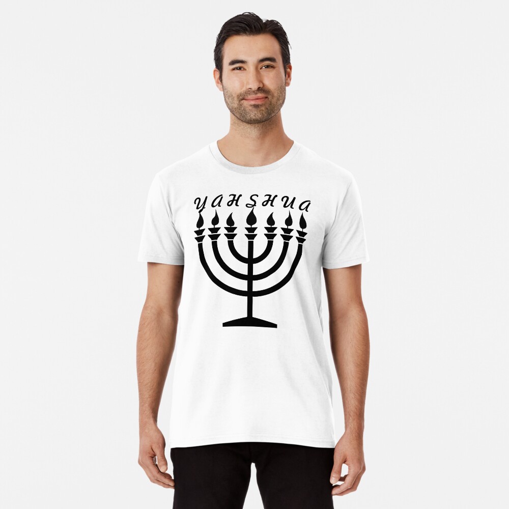 "Yahshua Menorah Hebrew Israelites T-Shirt Messianic Yahweh Elohim ...