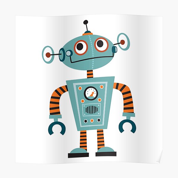 "Robot Mr Screw" Poster by Retrocrix | Redbubble