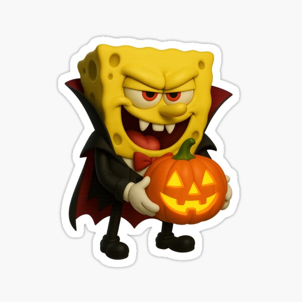 "Spongebob - Vampire Dracula - Halloween Horror Spongebob." Sticker by ...