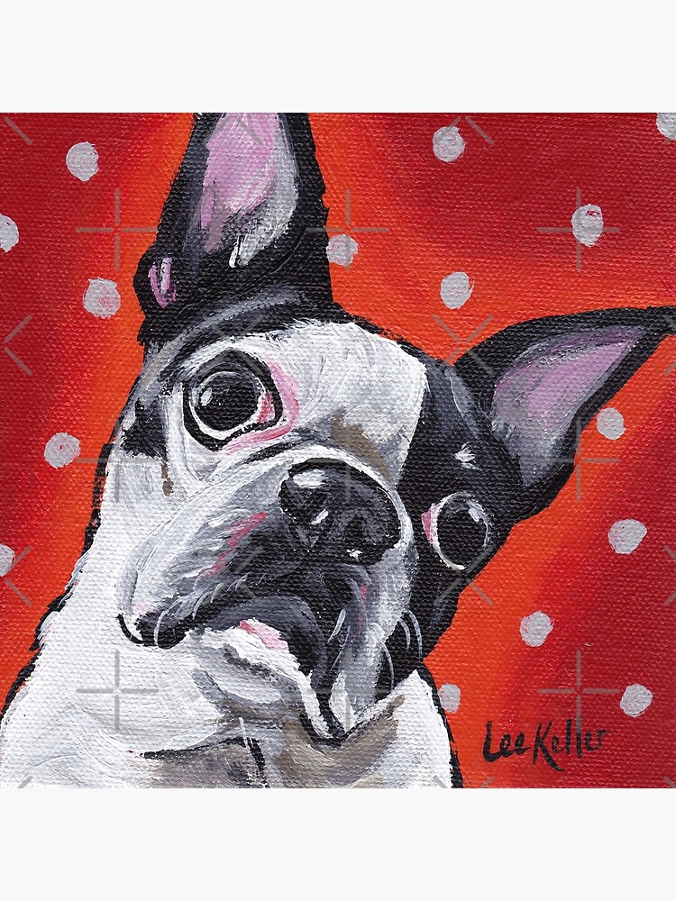"Boston Terrier Art, Cute Boston Terrier" Canvas Print for Sale by ...