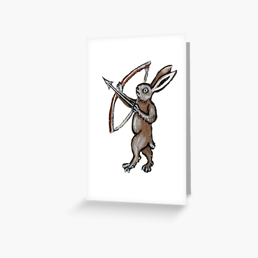"Funny Medieval Marginalia Rabbit – Weird Medieval Art" Sticker for ...