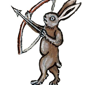 "Funny Medieval Marginalia Rabbit – Weird Medieval Art" Sticker for ...