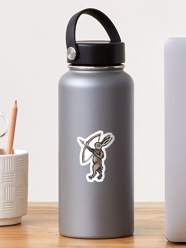 "Funny Medieval Marginalia Rabbit – Weird Medieval Art" Sticker for ...