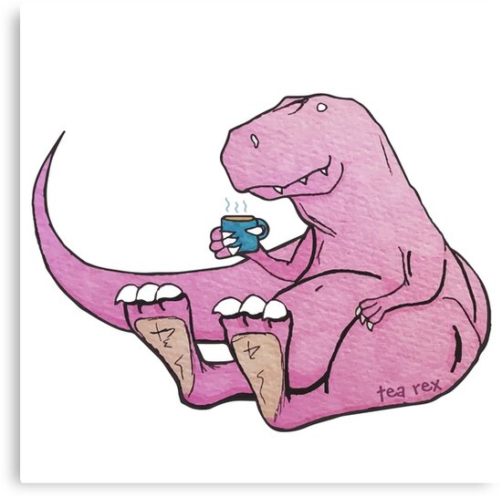 "pink tea rex (t-rex)" Canvas Print by getlostghosts | Redbubble