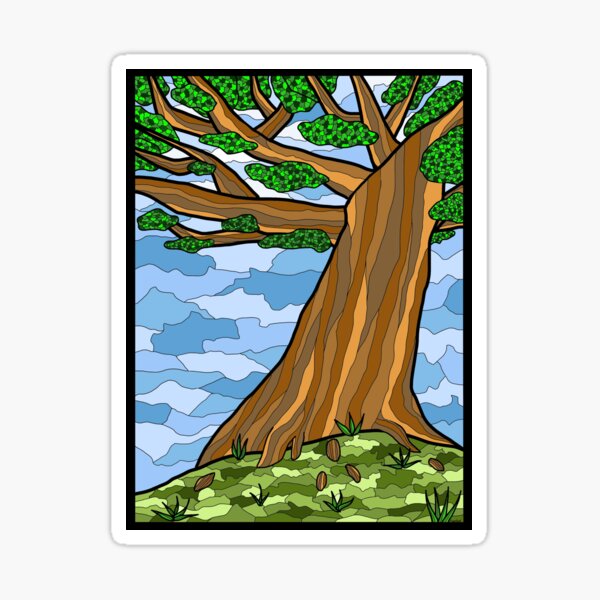 "Stained Glass Tree" Sticker for Sale by SugarScoot | Redbubble