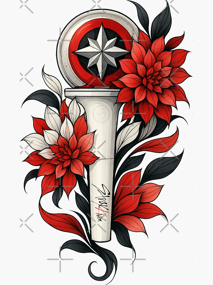 "Floral Lightstick - Stray Kids Nachimbong" Sticker for Sale by ...