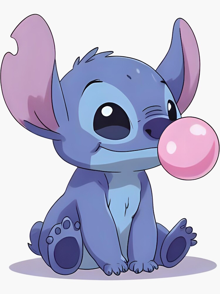 "Stitch with Bubble Gum — Sweet Bubbles" Sticker by Jessyuwu77 | Redbubble