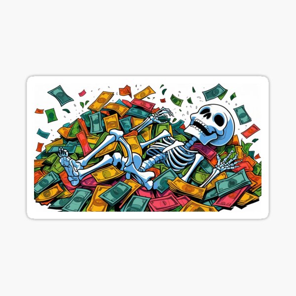 "cartoon money" Sticker for Sale by artofambition | Redbubble