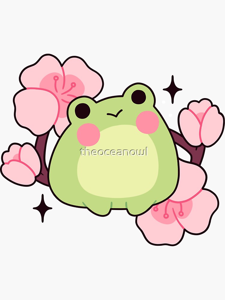 "Sakura frog" Sticker for Sale by theoceanowl | Redbubble