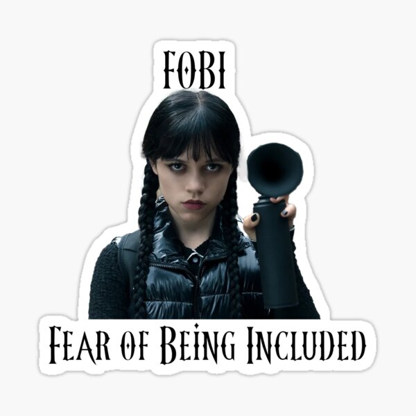 "FOBI Wednesday Addams" Sticker for Sale by HazeBeanDesigns | Redbubble