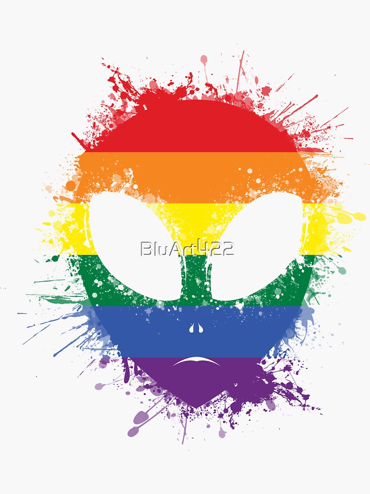 "Pride Alien" Sticker by BluArt422 | Redbubble