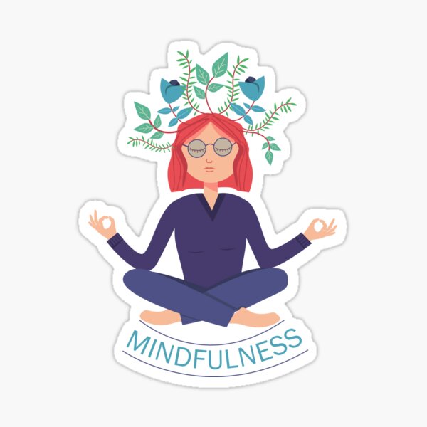 "MINDFULNESS" Sticker for Sale by Mitu | Redbubble