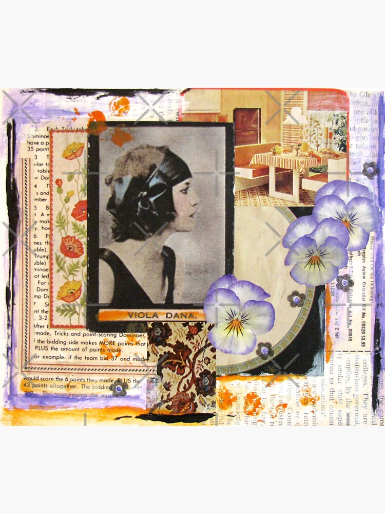 "Viola Dana Collage" Sticker by collageDP | Redbubble