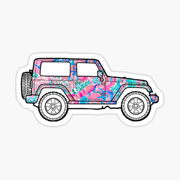 "preppy jeep" Sticker by leedleleigh | Redbubble