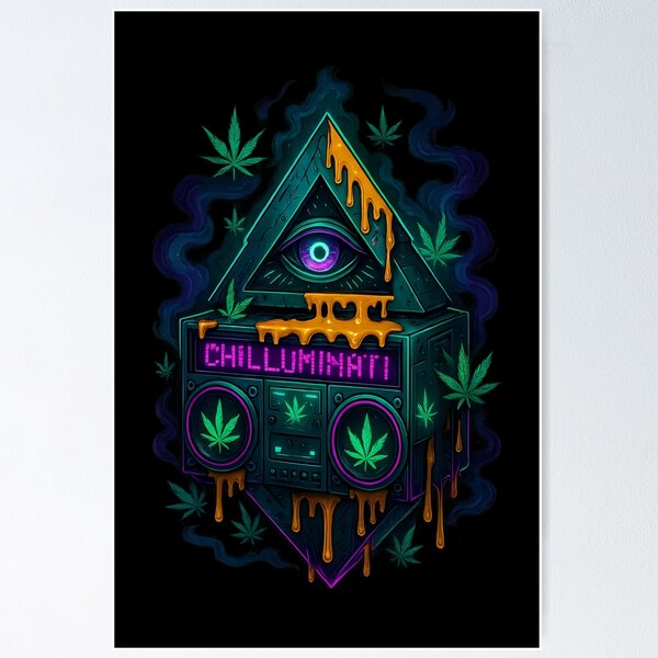Poster mit "Chilluminati – Cyberpunk Pyramid Boombox" von BlueB420 ...