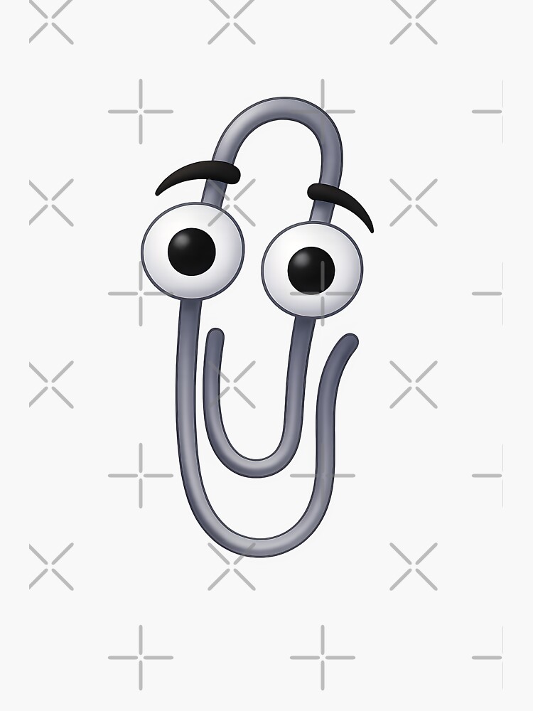 "Clippy. The icon to save us all and fight back." Sticker for Sale by ...