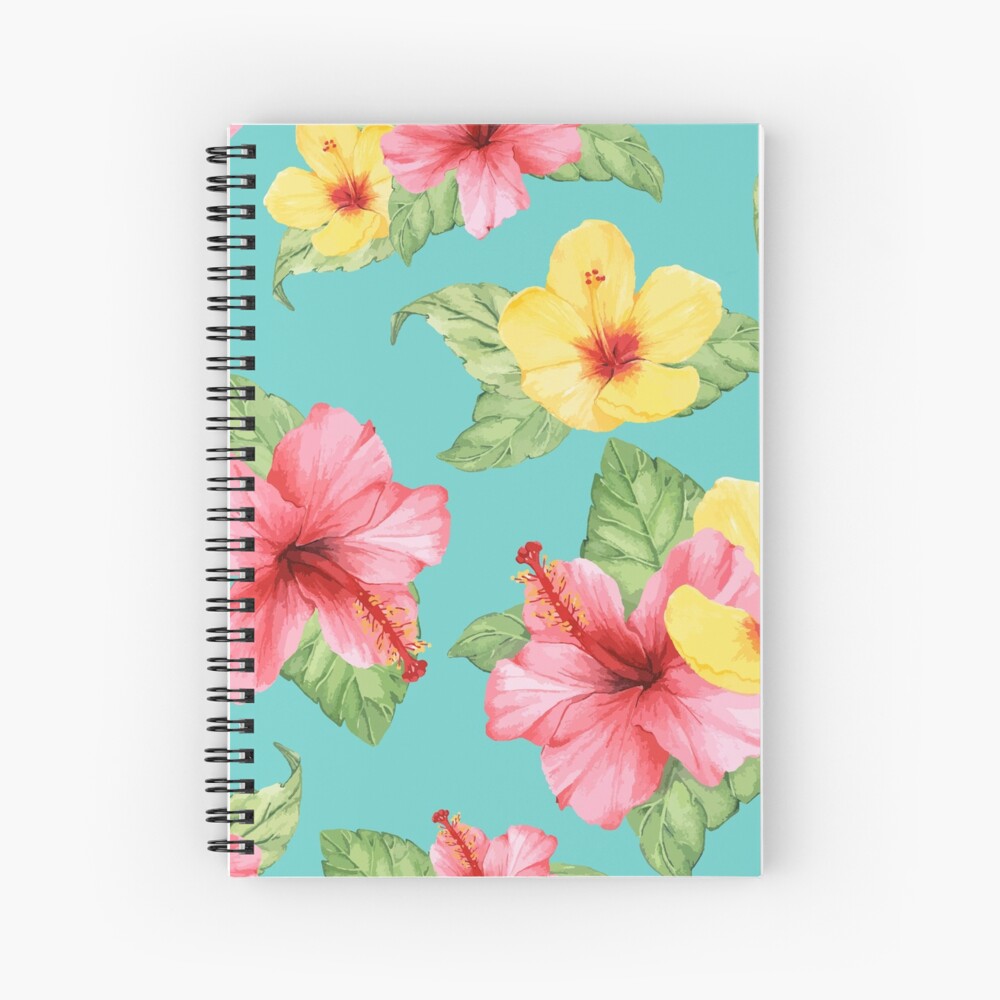 "Tropical Summer Hawaiian Hibiscus Flowers" Spiral Notebook by ...