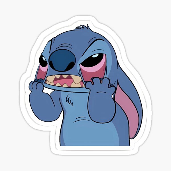 "Stitch Funny Crying Meme Sticker – Cute Lilo & Stitch Cartoon Design ...