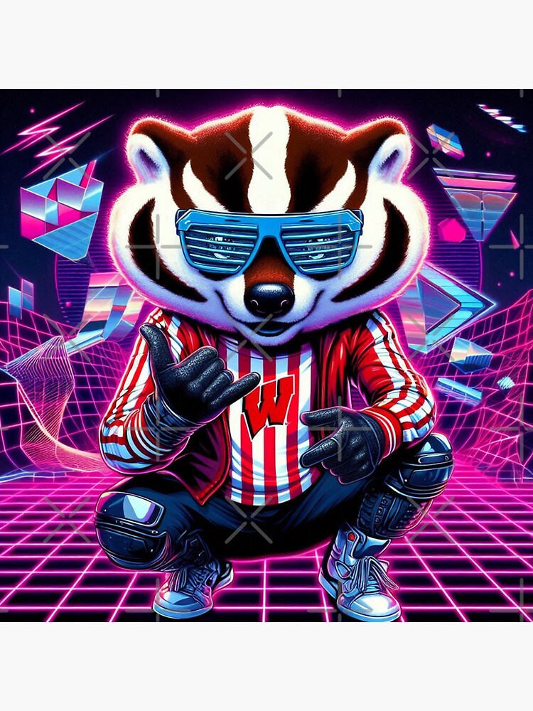 "Bucky the badger cyberpunk" Sticker for Sale by schwampbell | Redbubble