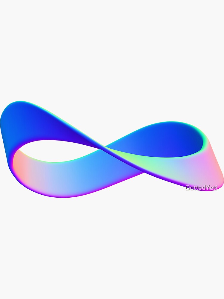 "colorful mobius strip, infinity symbol " Sticker by DottedYeti | Redbubble